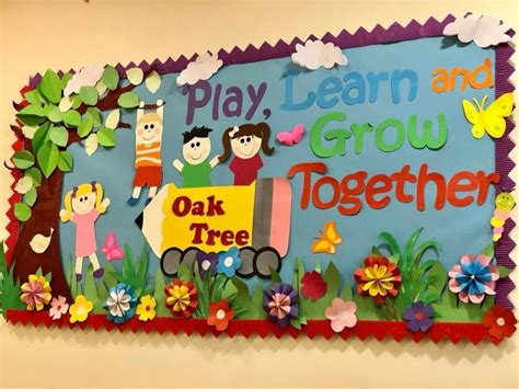 Play Learn And Grow Together Classroom Display Board Flower Crafts