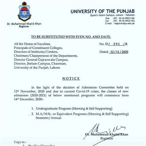 Pu Announces The Classes Schedule For New Academic Year