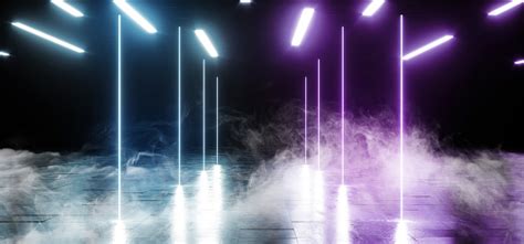 연기 네온 가상 현실 어두운 그런 지 구체적인 배경 아스팔트 광학적 인 환상 형광 파란 자주색 활기찬 빛나는 빈 공간 공상 과학