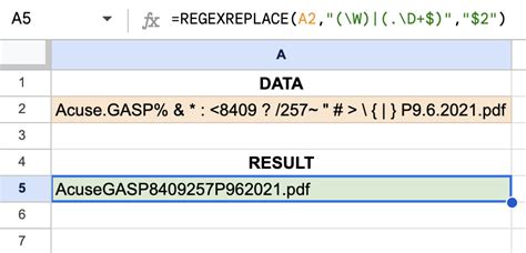 Regex Finding Full Stops In Google Sheet Cell Strings Excluding File