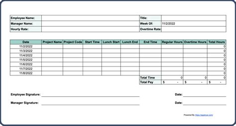 Weekly Timesheet Excel Template