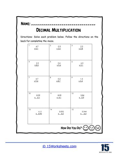 Decimal Multiplication Worksheets Practice And Master The Skill With