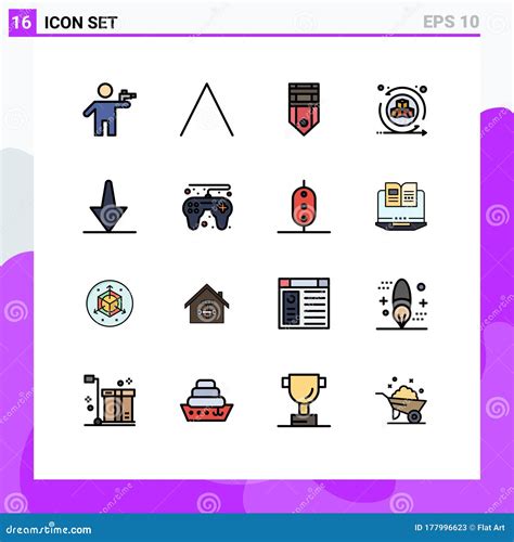 16 Flat Color Filled Line Concept For Websites Mobile And Apps Arrow