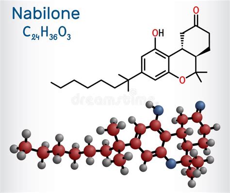 Nabilone Molecule 3d Molecular Structure Ball And Stick Model Structural Chemical Formula