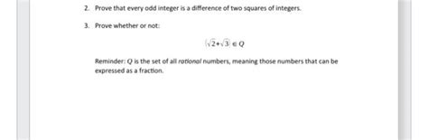 solved 2 prove that every odd integer is a difference of