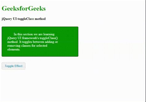 Interface Utilisateur Jquery Méthode Toggleclass Stacklima