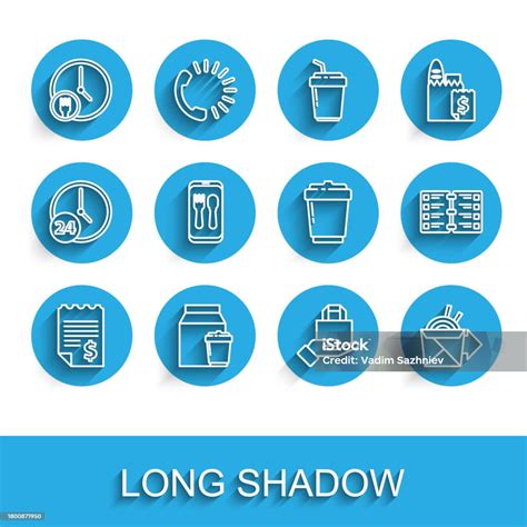 라인 종이 또는 재정 수표 온라인 주문 및 배송 시계 둥글기 국수 레스토랑 카페 메뉴 및 커피 컵 아이콘 설정 벡터 0명에 대한 스톡 벡터 아트 및 기타 이미지 Istock