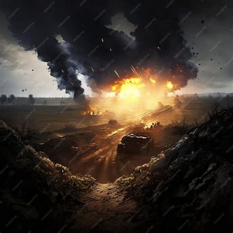 Premium Photo The Battlefield The War In Ukraine The View From The