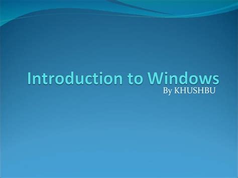 Introduction To Windows PPT Computing Technology Computing