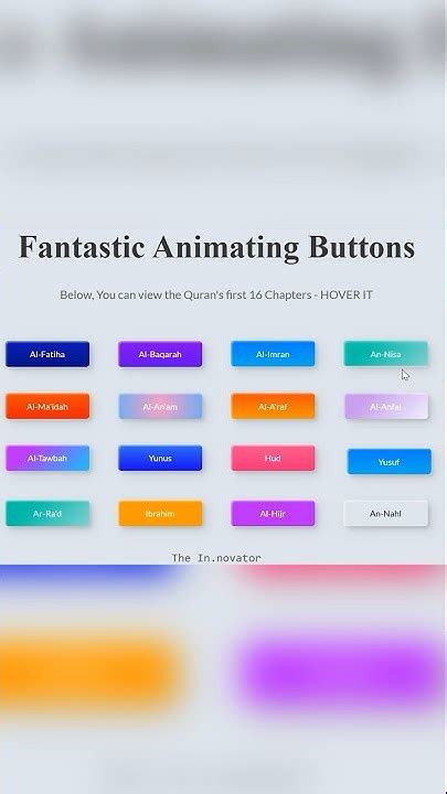 Quran Chapters Animating Buttons Css Html Javascript Tutorial Webdesign Webdevelopment
