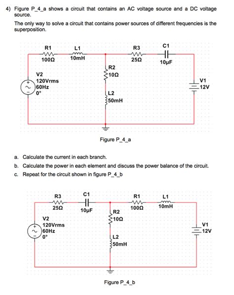 Solved Figure P 4 A Shows A Circuit That Contains An AC Chegg Com