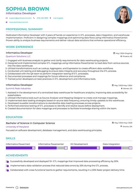 10 Informatica Developer Resume Samples Templates For 2025