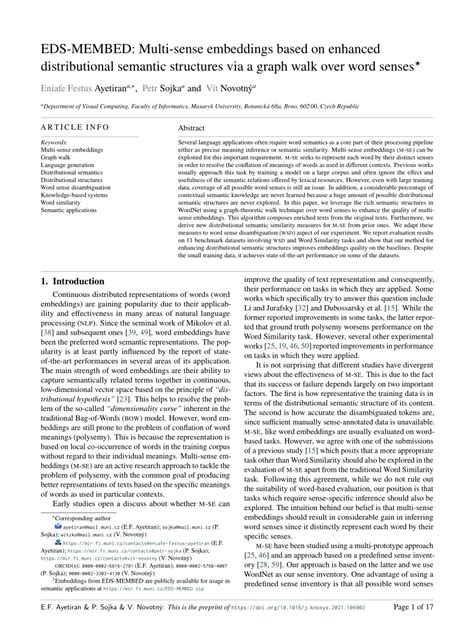 Pdf Eds Membed Multi Sense Embeddings Based On Enhanced Distributional Semantic Structures