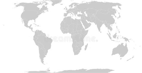 World Map With Country Boundary In World Aitoff Coordinate System Stock