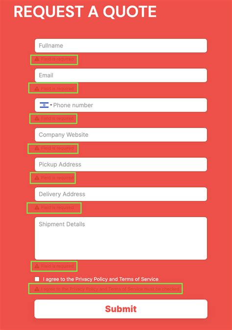 Required Field Error Message Texts Customize Style Feature Requests