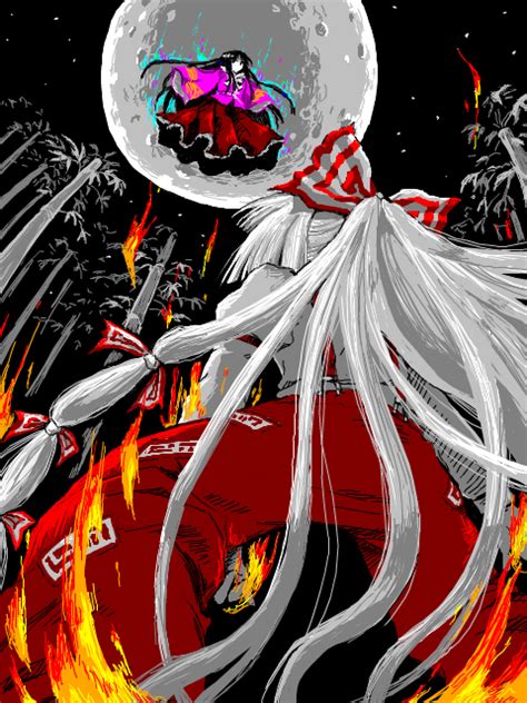 Mokku Fujiwara No Mokou Houraisan Kaguya Touhou Bad Id Bad Pixiv
