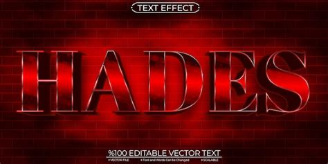 Premium Vector Dark Red Hades Editable And Scalable Vector Text Effect