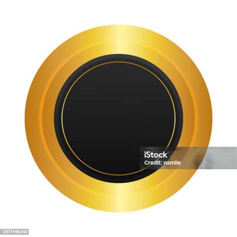 벡터 우아한 3d 빈 라운드 골드 배지 아이콘 벡터 일러스트 레이 션 디자인 0명에 대한 스톡 벡터 아트 및 기타 이미지 0명 3차원 형태 고급 Istock