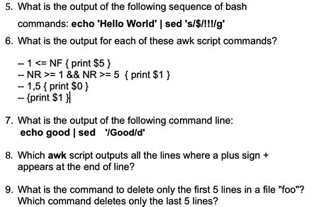 Solved 5 What Is The Output Of The Following Sequence Of