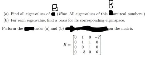Answered A Find All Eigenvalues Of Hint All Bartleby