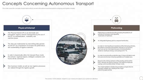 Deploying Automation In Logistics And Supply Chain Concepts Concerning Autonomous Transport