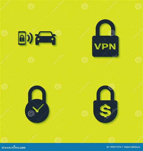 Set Money Lock Password Protection Safe Combination Wheel And Bezier Curve Icon Vector