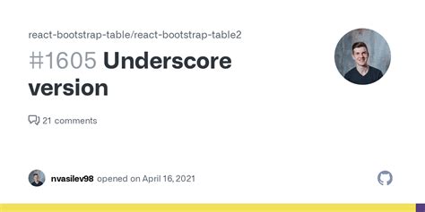 Underscore Version · Issue 1605 · React Bootstrap Tablereact
