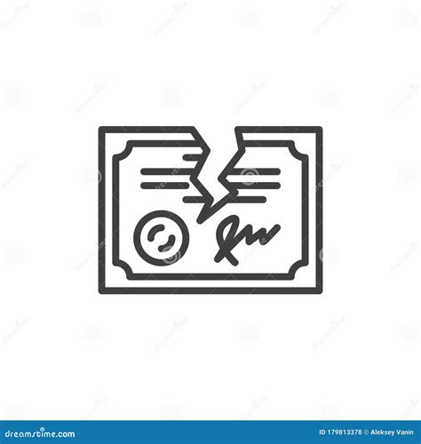 Contract Termination Line Icon Stock Vector Illustration Of Logo Contract 179813378