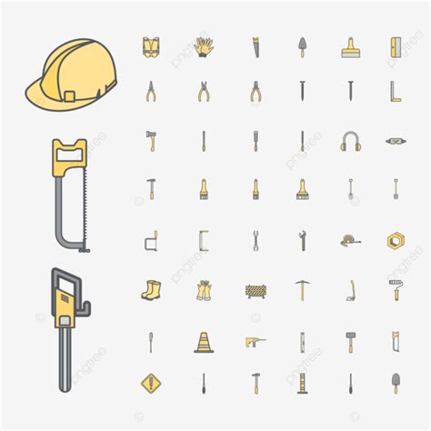 건설 도구 아이콘 세트 컬렉션 완료 건설 도구 상 Png 일러스트 및 벡터 에 대한 무료 다운로드 Pngtree