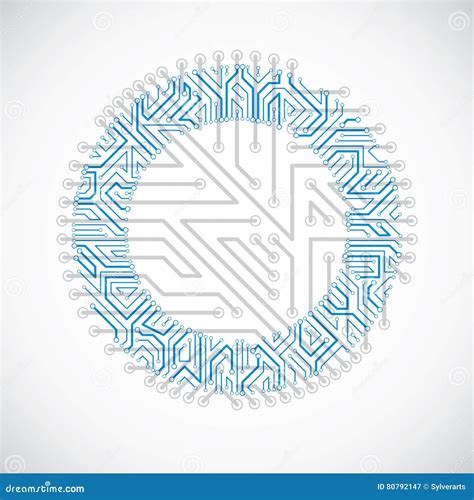 Vector Circuit Board Circle Digital Technologies Abstraction B Stock