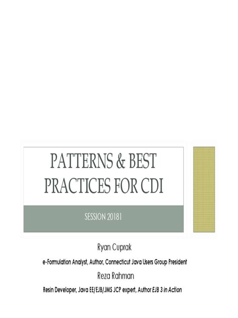 Cdi Best Practices Pdf Enterprise Java Beans Java Platform