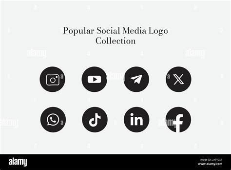 Popular Social Network Logo Icon Collection Social Media Icon Pack Stock Vector Image And Art Alamy