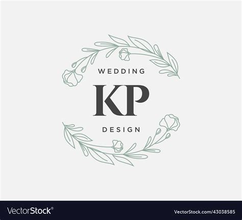 Kp Initials Letter Wedding Monogram Logos Vector Image Kp Initials Letter Wedding Monogram Logos Vector Image