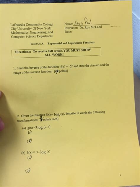 Solved Find The Inverse Of The Function F X And State