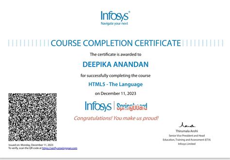 Deepika A On Linkedin Html5 Infosysspringboard