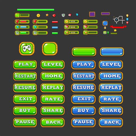 Cartoon Game Ui Set 11 By Dionartworks Codester