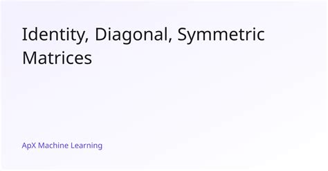 Identity Diagonal Symmetric Matrices