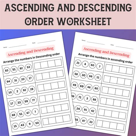 Ascending And Descending Order Worksheet 1 To 100 Ordering Numbers Math Book Made By Teachers