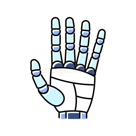 Palm Robot Hand Gesture Color Icon Vector Illustration Stock
