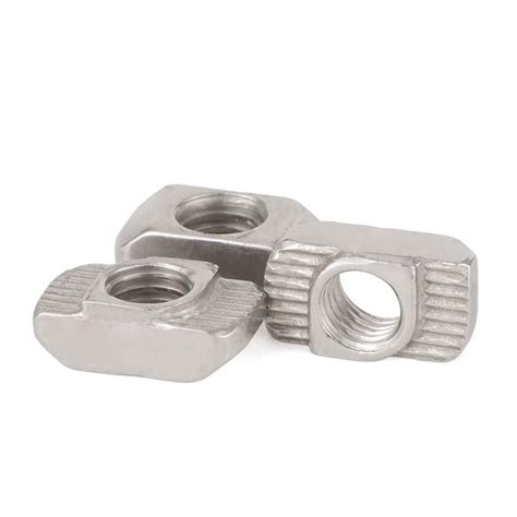 T Spring Nut Silver European Standard Aluminum Slot Carbon Steel