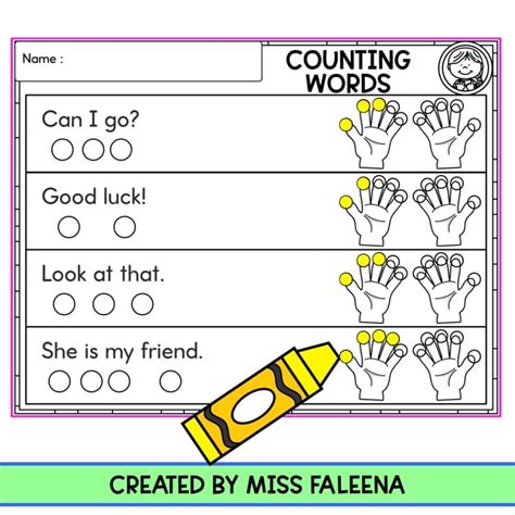 Counting Words In Sentences By Miss Faleena TPT