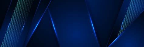 기업 네온 스타일 블루 와이드 배너 디자인 배경 짙은 파란색 기술 기하학적 배경을 가진 추상적인 3d 배너 디자인 벡터