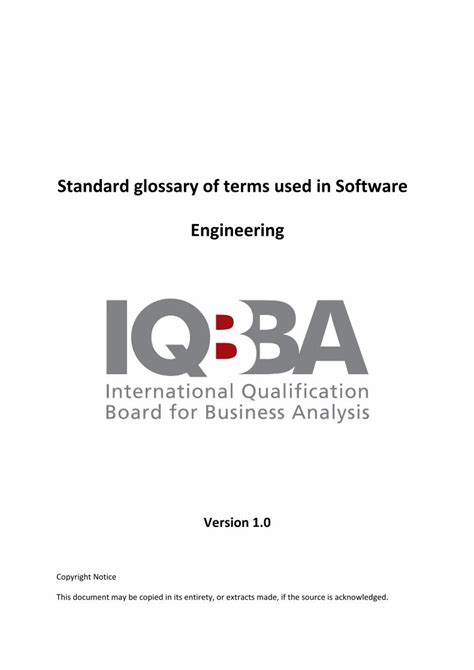 Pdf Standard Glossary Of Terms Used In Software Engineering · Formal