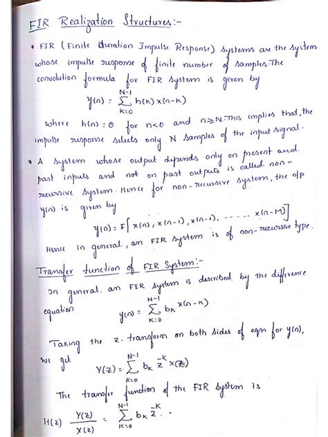 Unit 3 B Fir Filter Realization Dsp Pdf