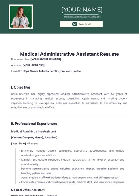 Medical Administrative Assistant Resume Edit Online And Download
