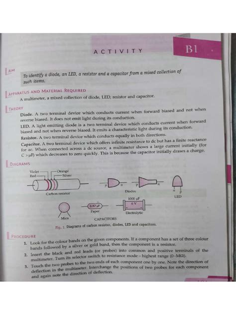 B 1 Activity To Identify A Diode An Led A Resistor And A Capacitor From A Mixed Collection Of