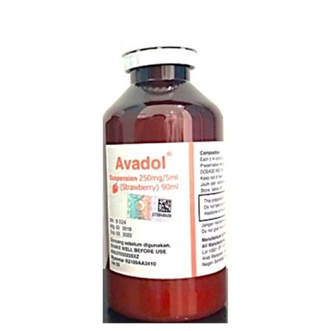 Avadol Suspension Paracetamol 250mg 5ml 90ML Shopee Malaysia