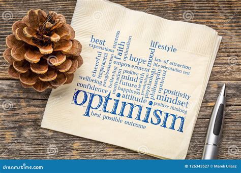 Optimism Word Cloud On Napkin Stock Image Image Of Health Cloud
