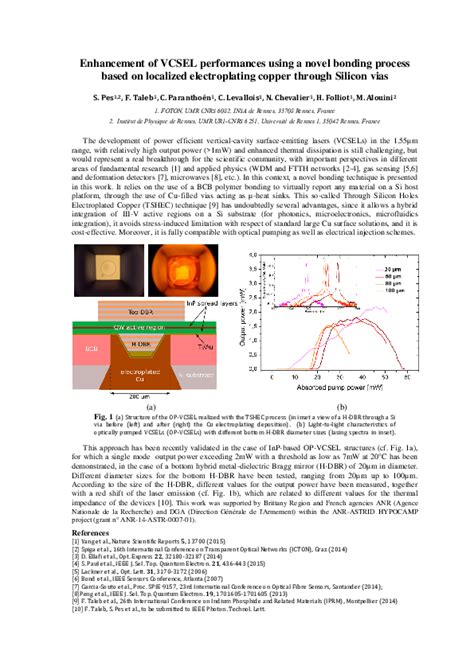 Pdf Enhancement Of Vcsel Performances Using A Novel Bonding Process Based On Localized