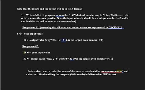 solved note that the inputs and the output will be in hex